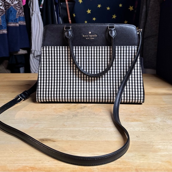 kate spade | Bags | Kate Spade Black And White Checkered Handbag | Poshmark